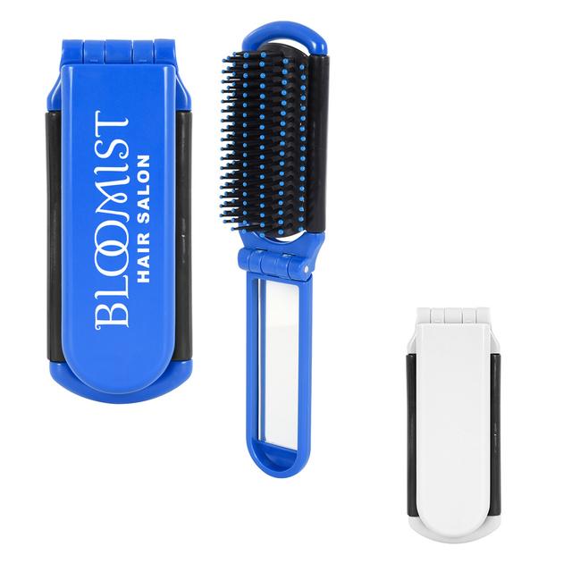 Kwik-Fix Folding Brush with Mirror | SuperiorPromos.com