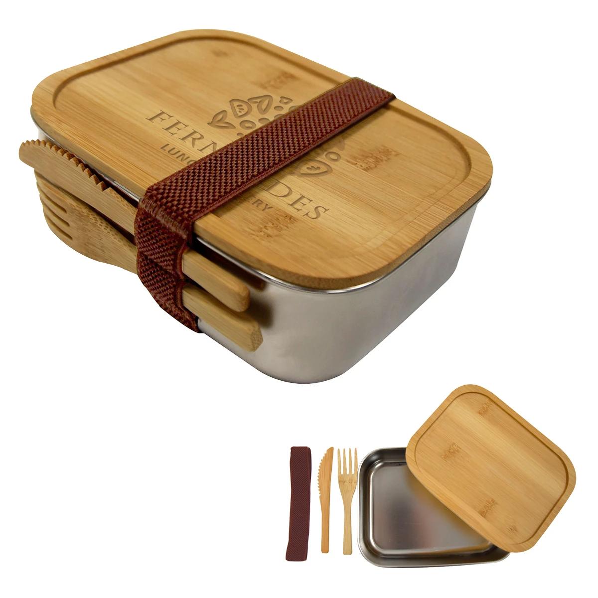 Sophisticate Stainless & Bamboo Bento Box - Stylish & Functional ...