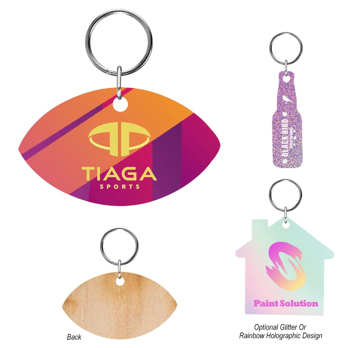 Custom Full-Color Wood Key Tag - 5" | Personalized & Durable Keychain